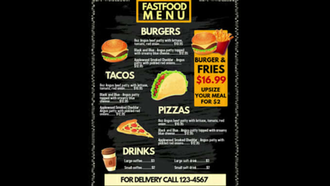 Design eye catching restaurant menu, cocktail menu, food menu by ...