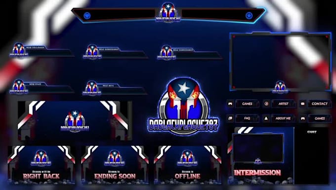 Design twitch logo, stream animated overlay stream package panel by ...