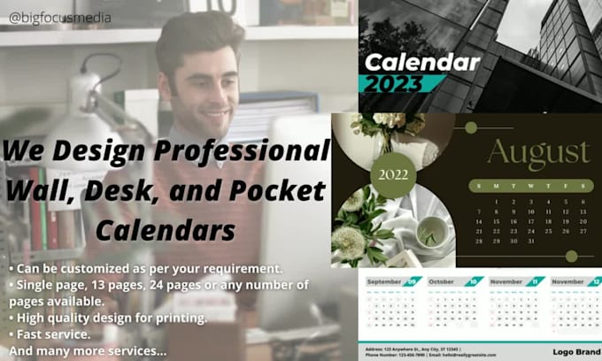 Design high quality wall, desk, and pocket calendars by Bigfocusmedia ...