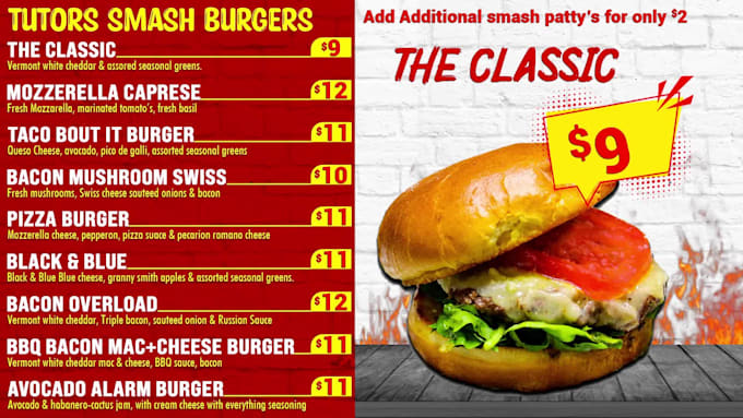 Design static or digital tv menu board for your restaurant by Sw ...