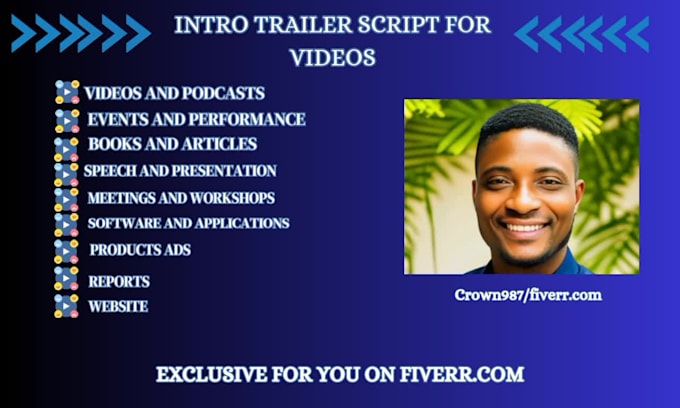 Write good intro video script for you by Crown987 | Fiverr