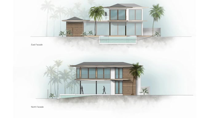 Render plan section and elevation in photoshop by Archicloud | Fiverr