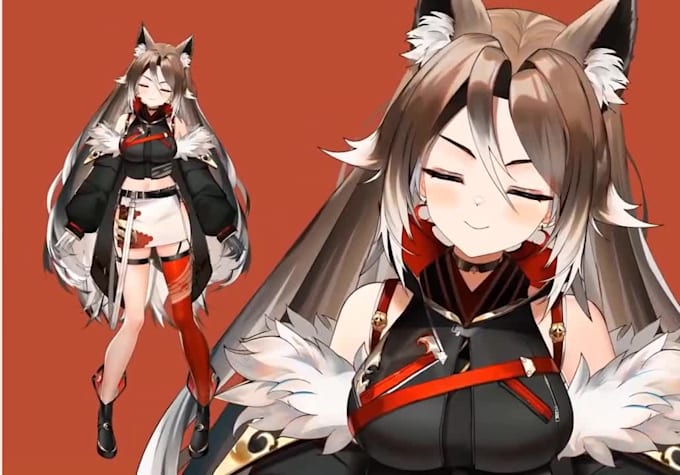 Desenhar e rigar modelo live2d vtuber, modelo 2d anime, comissão de vtuber
