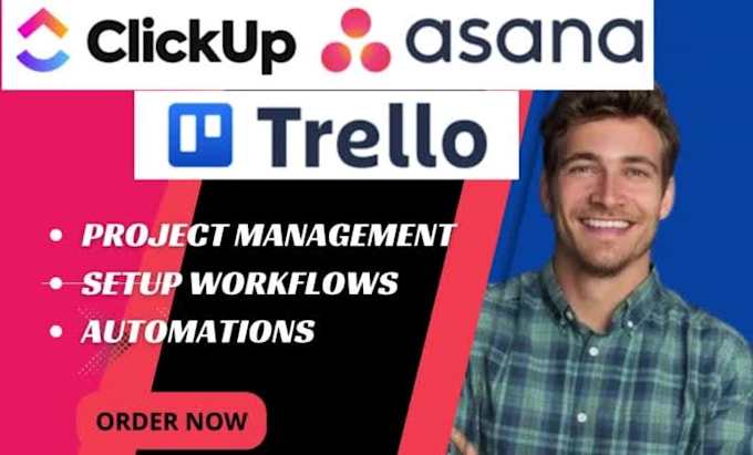 Setup clickup asana trello project management manage workflow on click up by Paulblessing709 ...
