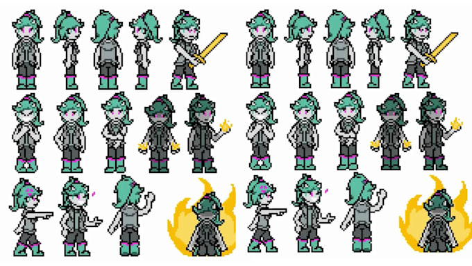 Do sprite sheet animation, roblox gfx pixel game, minecraft skin, 2d ...