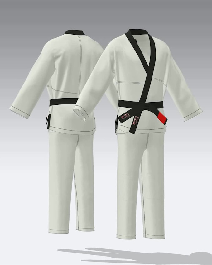Create and design custom judo bjj karate uniform 3d mockups by Saruu00 ...