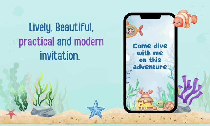 Animated digital invitation mp4 bottom of the sea by Viviammonteiro ...