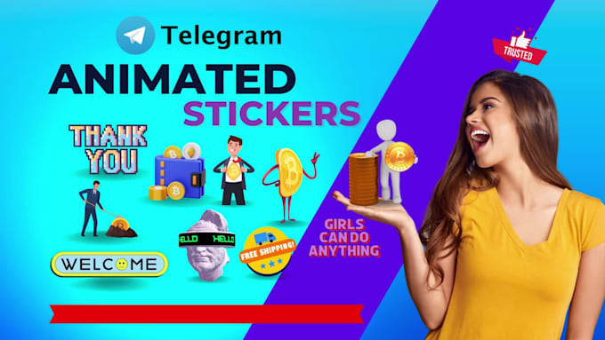Design Custom Telegram Animated Stickers For Your Crypto Project By