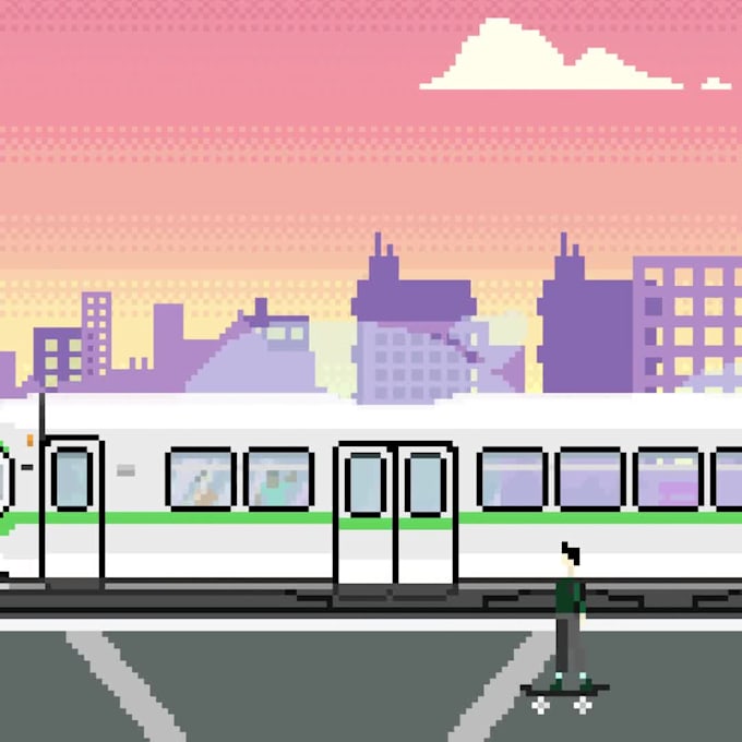 Create a pixel art scene pixel art character, background and pixel art ...