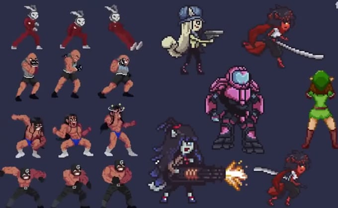 2d pixel art sprite sheet pixel art animation 2d retro pixel game art ...