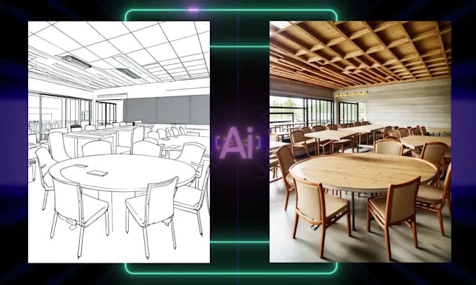 Convert quickly your interior sketches into an ai art render by Saeid ...