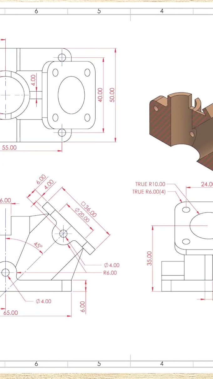 2d and 3d mechanical autocad engineering drawing by Waqarhassan363 | Fiverr