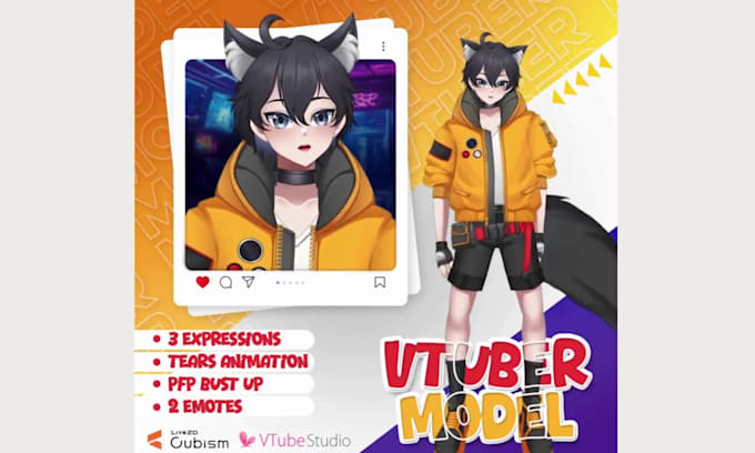 Draw and rig anime 2d vtuber model live2d vtuber rigging 3d vtuber ...