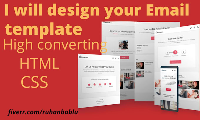 Build or design a responsive html email template by Ruhanbablu | Fiverr