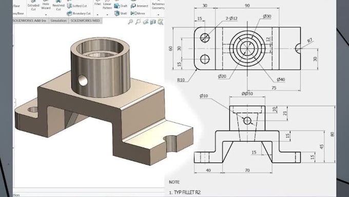 Do 2d and 3d model design and cad drawing using solidworks and autocad ...