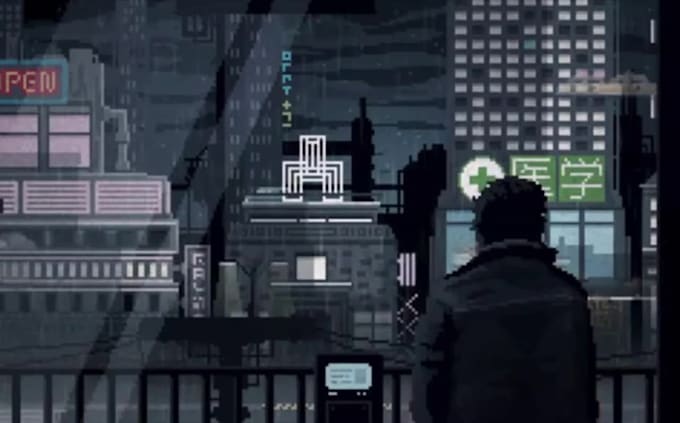 Create 2d pixel art lofi animation loop gif sprite scene in 8bit or ...