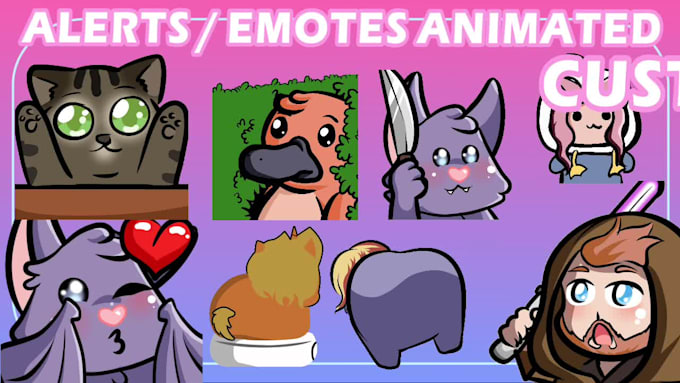 Create your emotes animated, alerts for twitch by Balsyka | Fiverr