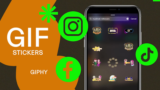 Create custom animated gif stickers giphy for instagram stories, tiktok ...