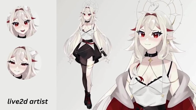 Design live2d vtuber design, 2d vtuber character, live2d for rigging