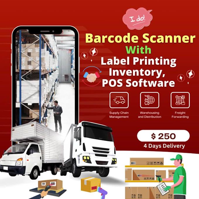Provide barcode scanner with label printing inventory, pos software by ...