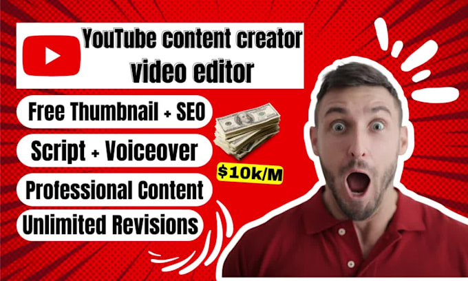 Be your youtube content creator and video editor by Youtubeecontent ...