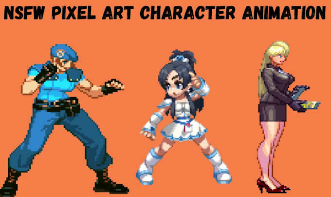 Make nsfw pixel art animation pixel character sprite sheet for rpg ...