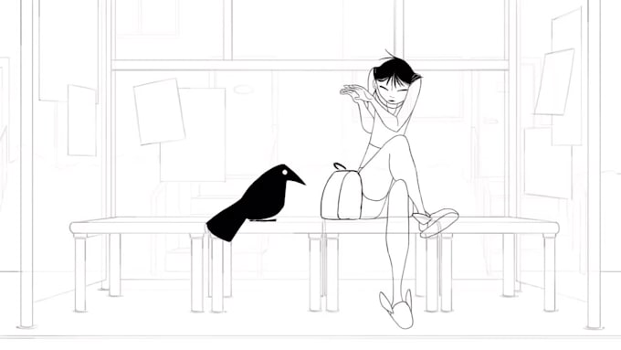 Animación tradicional en 2d, arte lineal en 2d, película de celuloide ...