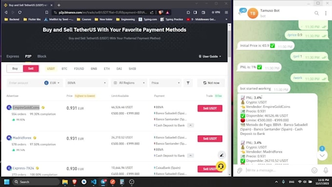 Develop a bot alerting you with binance p2p prices by Tawfikmohamed | Fiverr
