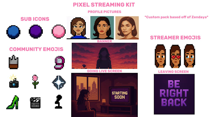 Create a pixel art packs for twitch and discord by Jaydenflynn9 | Fiverr