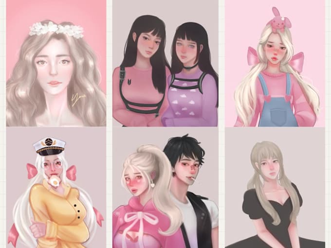 Illustrate Your Character In A Semirealistic Style By Yoshshe Fiverr