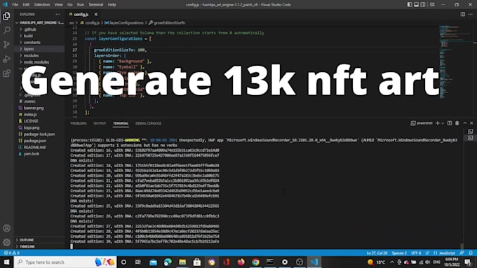 Generate 10k nft collection with metadata and rarities by Ouissallaarabi | Fiverr