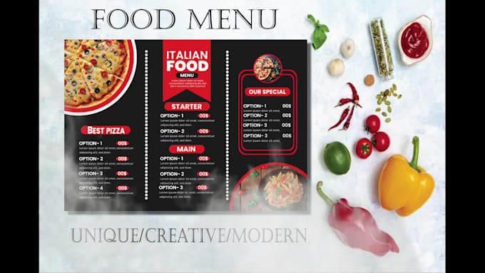 Design professional food menu design, restaurant menu, digital food menu board by Rashadul_02 ...