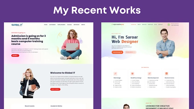 Create a website landing page or wordpress website design using elementor by Wpdevs_pro | Fiverr