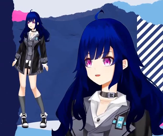 Create a live2d vtuber avatar, 2d vtuber model, live2d vtuber model ...