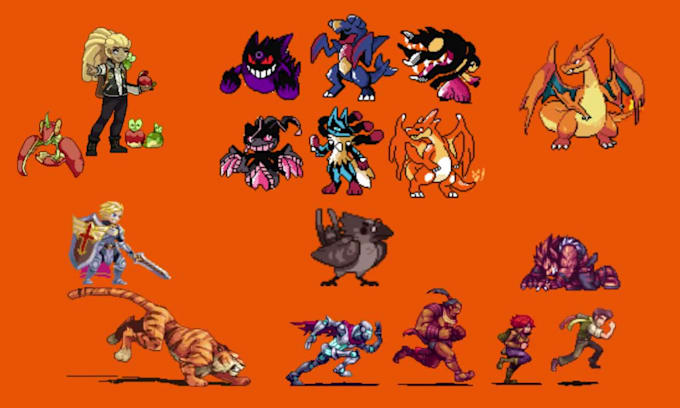 Fai sprite sheet 2d personaggio del gioco pixel sprite sprite sheet ...