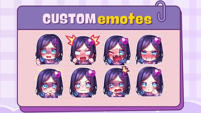 Draw Kawaii Twitch Emotes Sub Badges In Cute Chibi Styles For Your Oc