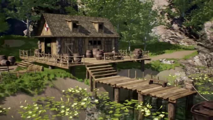 Create 3d medieval game environment realistic open world map in unity ...