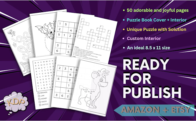 Create crossword puzzle activity book with sudoku word search and mazes by Emonova_designs | Fiverr