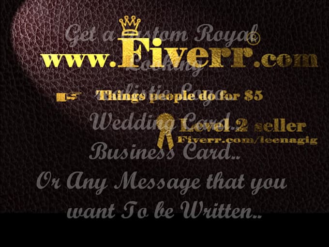 Create custom gold leaf logo or text message or wedding business card ...