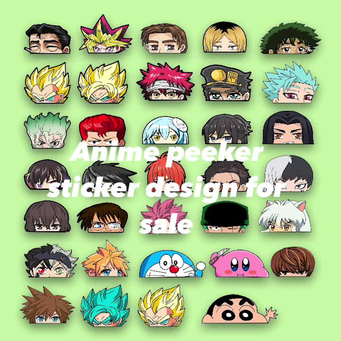 Anime peeker sticker design for printing business by Otakubroidery | Fiverr