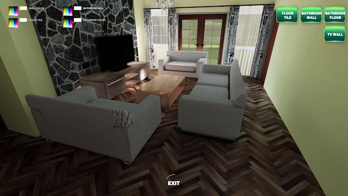 Make a 3d architectural render app you can interact with by ...