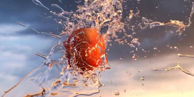 Render realistic 3d water simulation, 3d product animation, water fluid ...