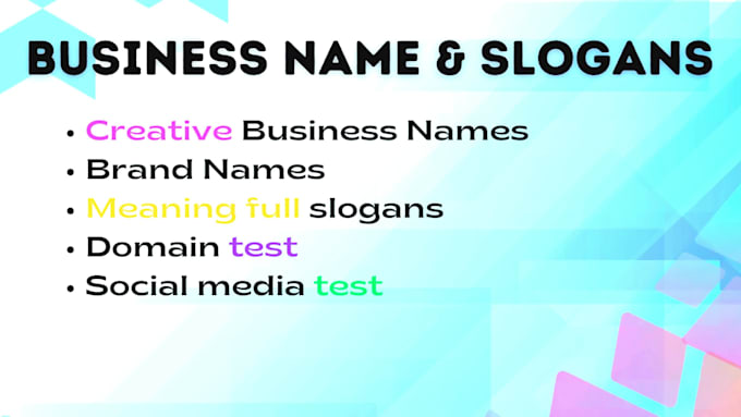 Create unique eye catching business names and slogans by Nimal_group ...