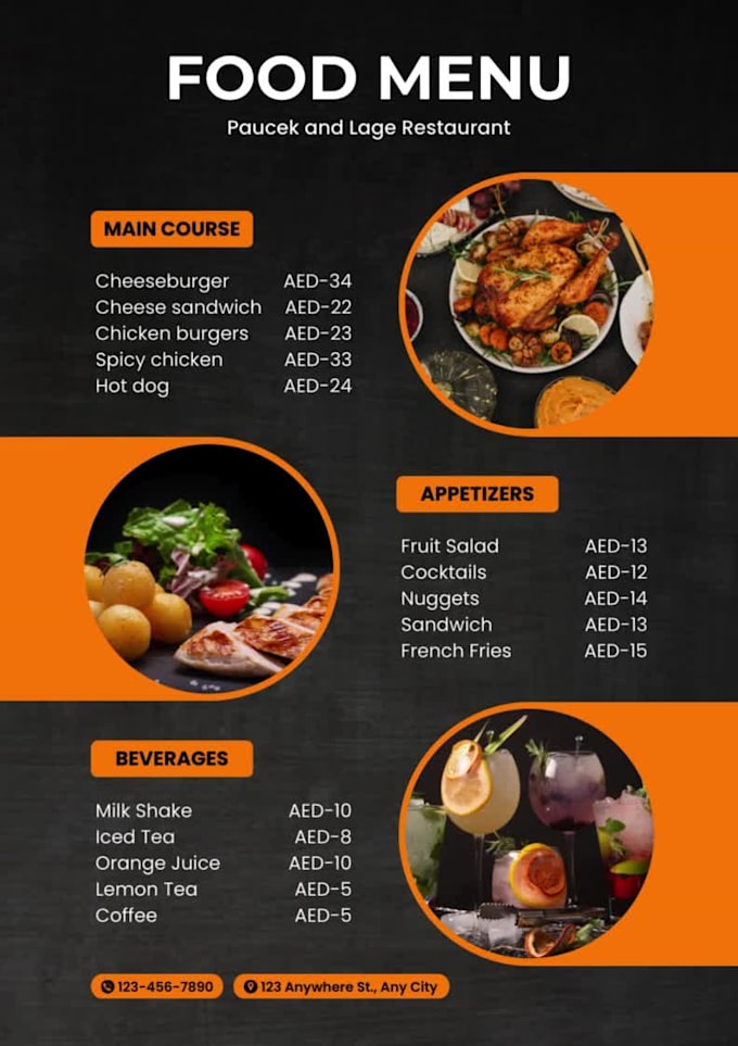 Design food menu for restaurant by Zainabsadi | Fiverr