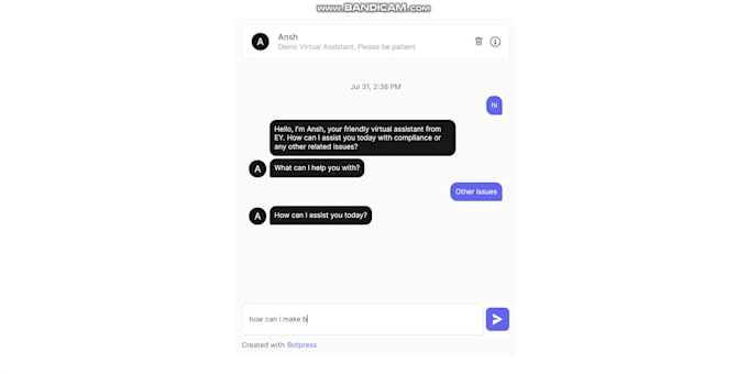 Create any chatbot for you using botpress by Ansh_es | Fiverr
