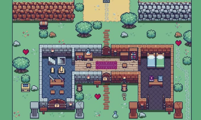 Top down pixel art tileset, tilemap 2d rpg game, pixel gif, pixel background by Melissadre | Fiverr