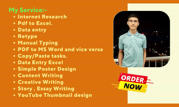 Do data entry, simple poster design, writing, ms office by ...