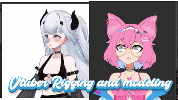 Diseño y montaje de modelos vtuber, modelos vtuber 2d en vivo, modelos vtuber 2d y 3d