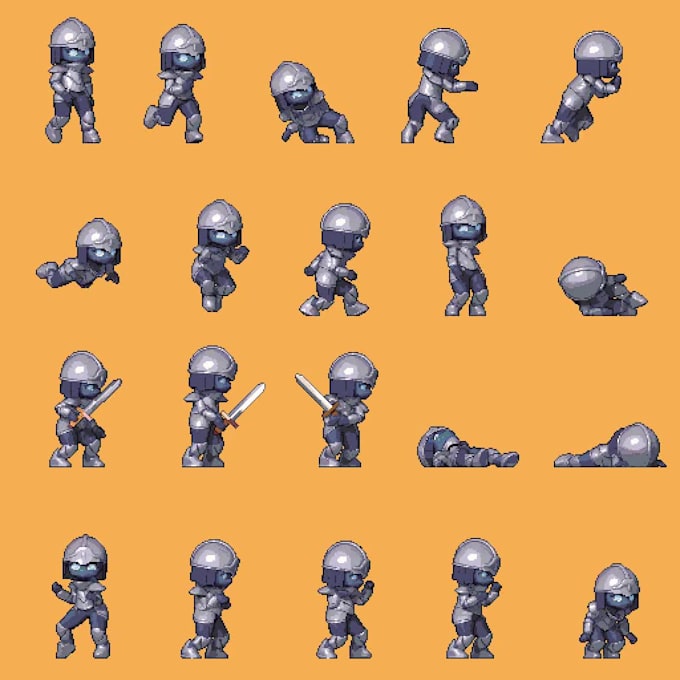 Create and animate your main character in pixel art by Minzinn | Fiverr