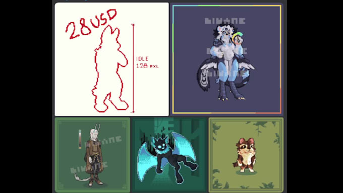 Do pixel art characters animations by Santiagobima | Fiverr